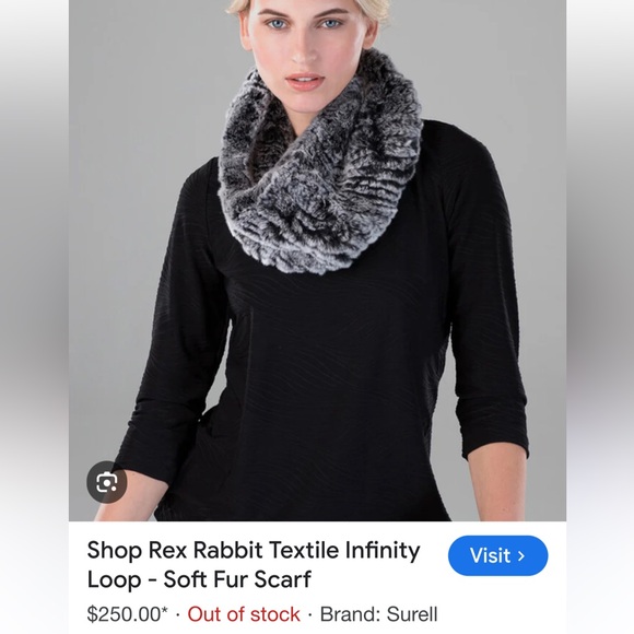 Surell | Accessories | New Surell Rabbit Fur Twist Collar Greybeige As ...